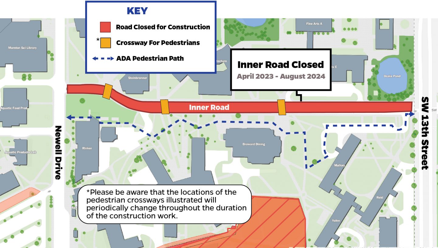 Inner Road to close for construction – UF Business Affairs