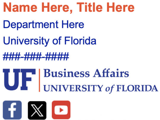 Business Affairs Signature Block – UF Business Affairs
